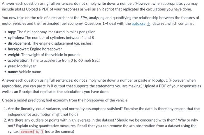 Solved Answer each question using full sentences: do not | Chegg.com