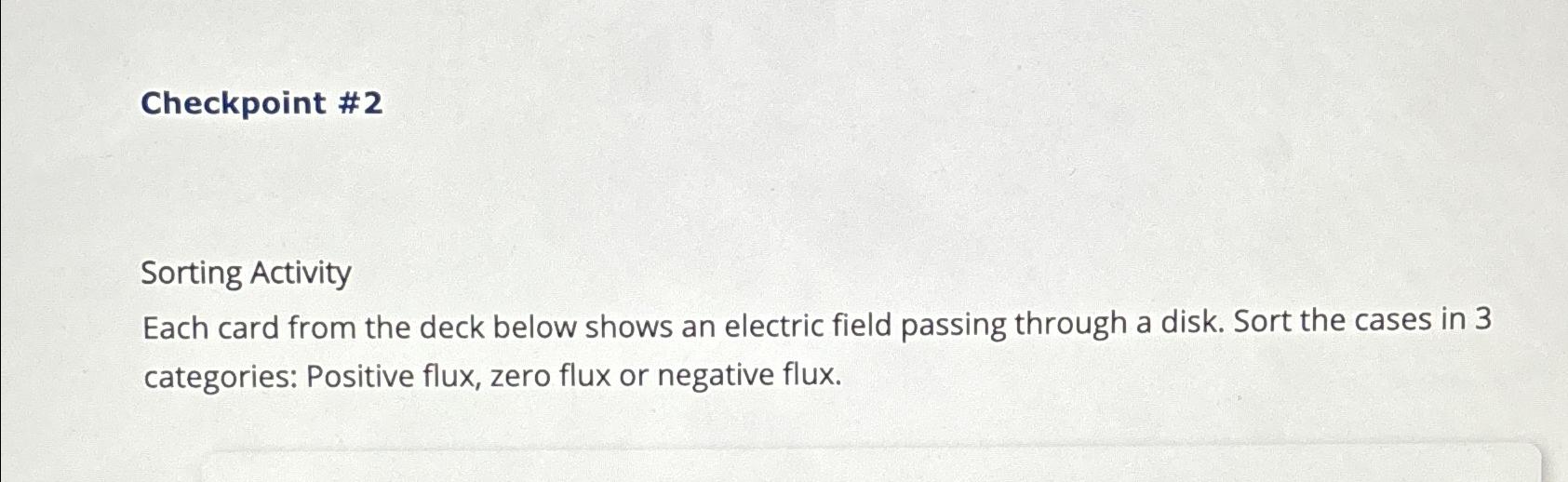 Solved Checkpoint #2Sorting ActivityEach card from the deck | Chegg.com