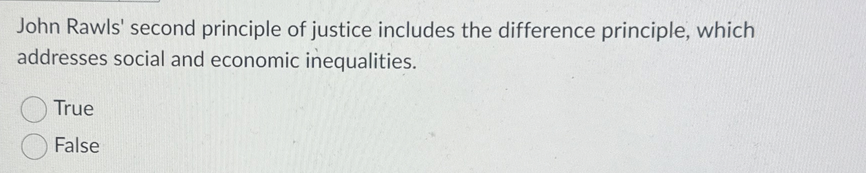 Solved John Rawls' second principle of justice includes the | Chegg.com