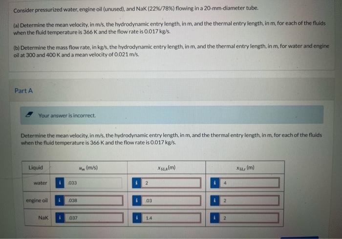 Solved Consider pressurized water, engine oil (unused), and | Chegg.com