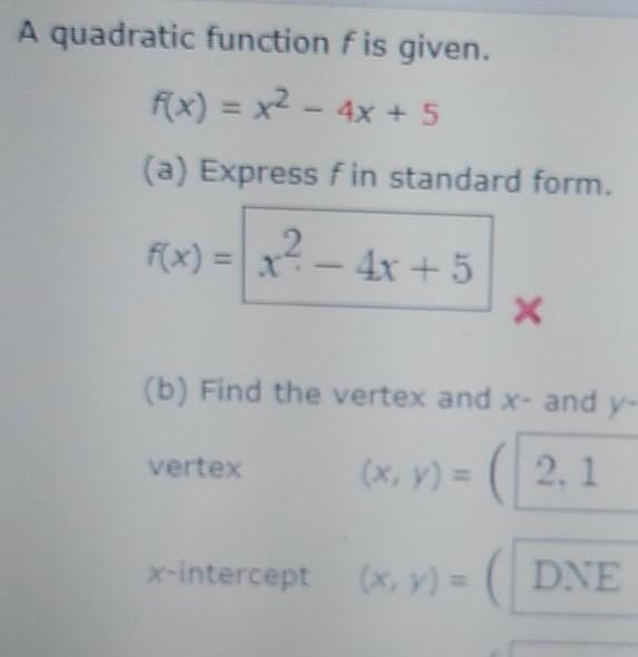 Solved A quadratic function fis given. F(x) = x² - 4x + 5 | Chegg.com