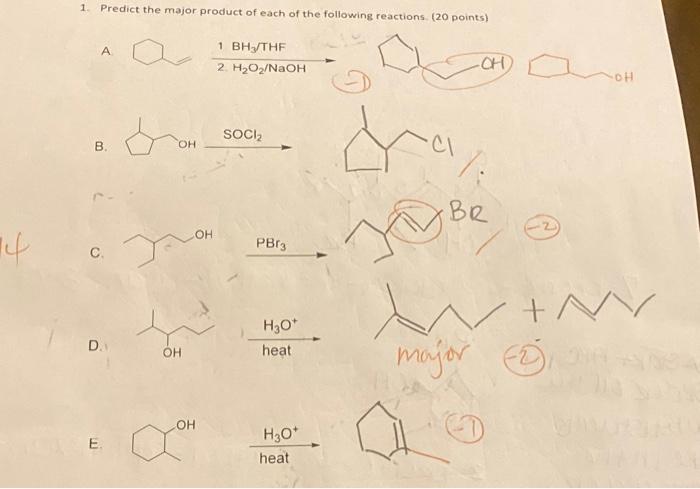 Solved Predict the major product of each of the following | Chegg.com