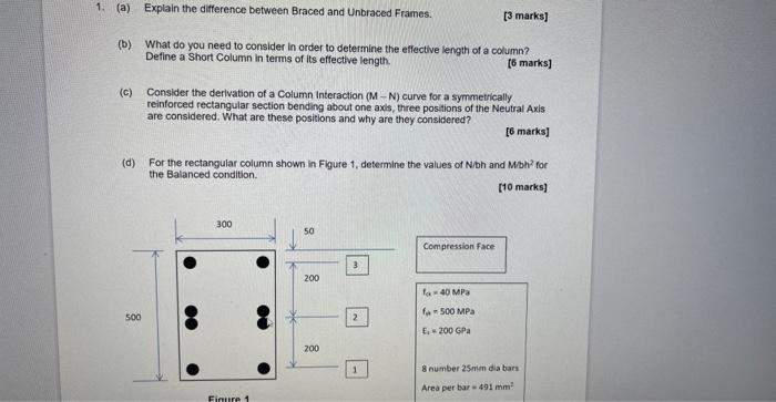 Solved 1. (a) Explain the difference between Braced and | Chegg.com