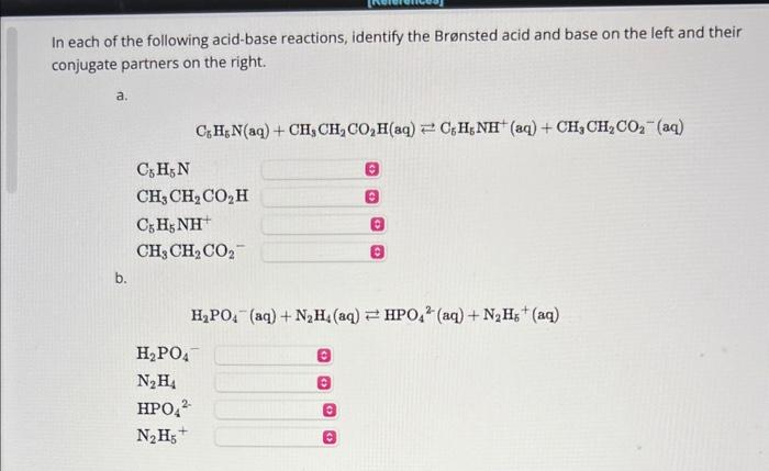 Solved In each of the following acid-base reactions, | Chegg.com