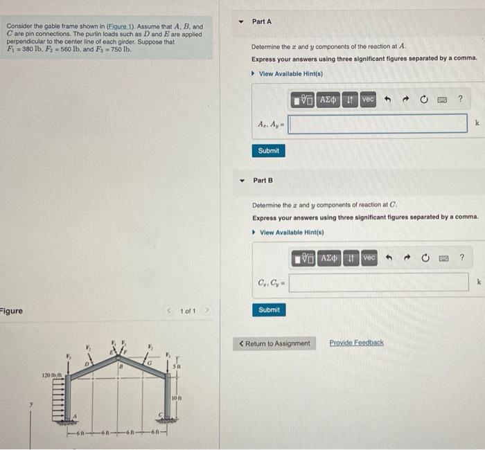 Solved Part A Consider the gable frame shown in (Egure 1). | Chegg.com