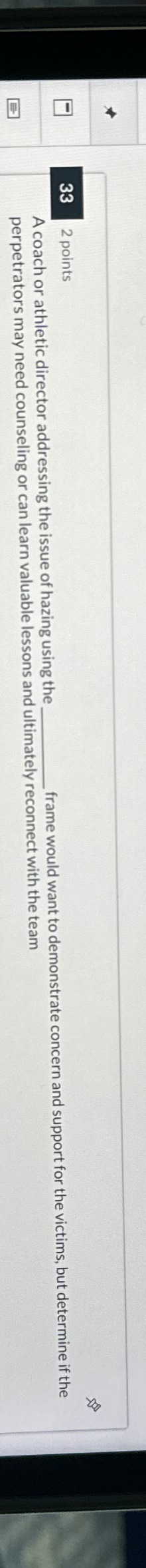Solved A coach or athletic director addressing the issue of | Chegg.com