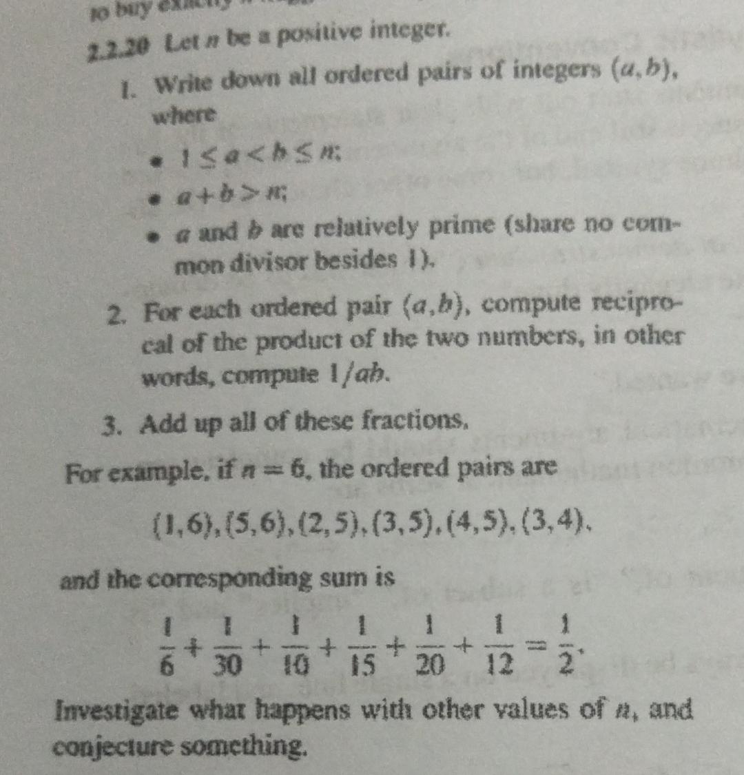 Solved 2.2.20 Let n be a positive integer. 1. Write down all | Chegg.com