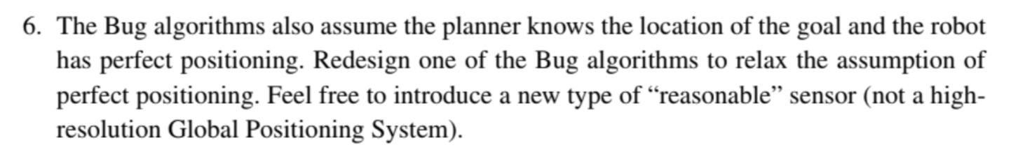 Solved The Bug algorithms also assume the planner knows the | Chegg.com
