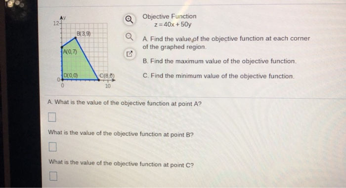 Solved Objective Function Z 40x 50y B 3 9 A Find The