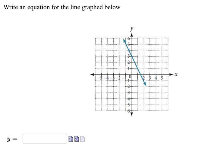 Solved Write an equation for the line graphed below у X - y | Chegg.com
