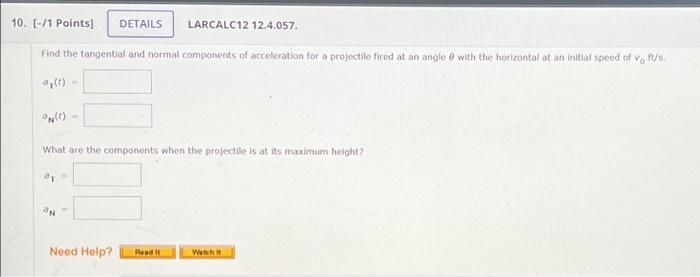Solved Find the tangential and normal components of | Chegg.com