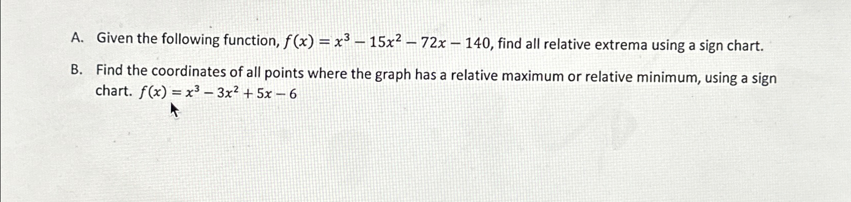 Solved A. ﻿Given the following function, | Chegg.com