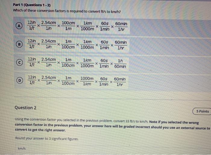Solved Part 1 (Questions 1-2) Which of these conversion | Chegg.com