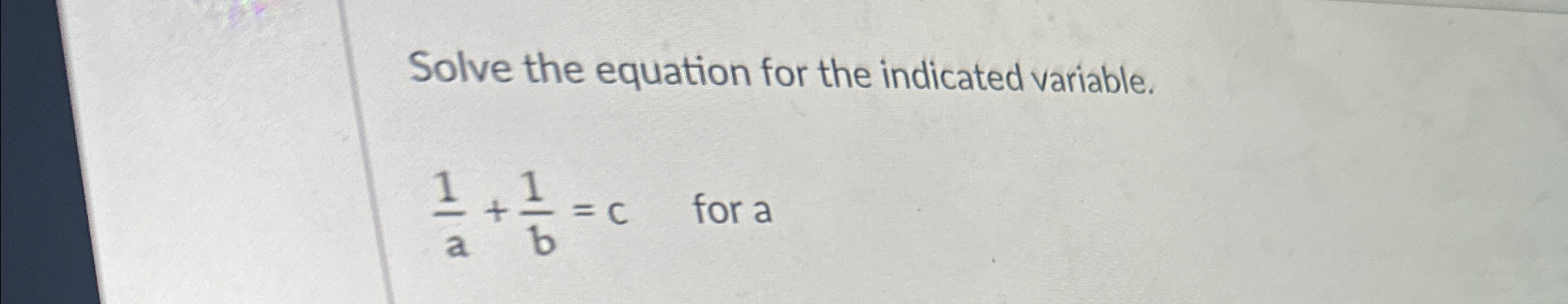 Solved Solve the equation for the indicated | Chegg.com