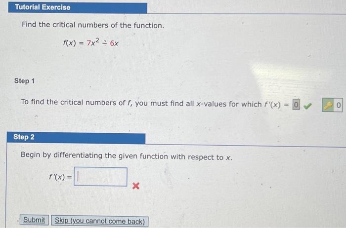 Solved Find the critical numbers of the function. \\[ f(x)=7 | Chegg.com