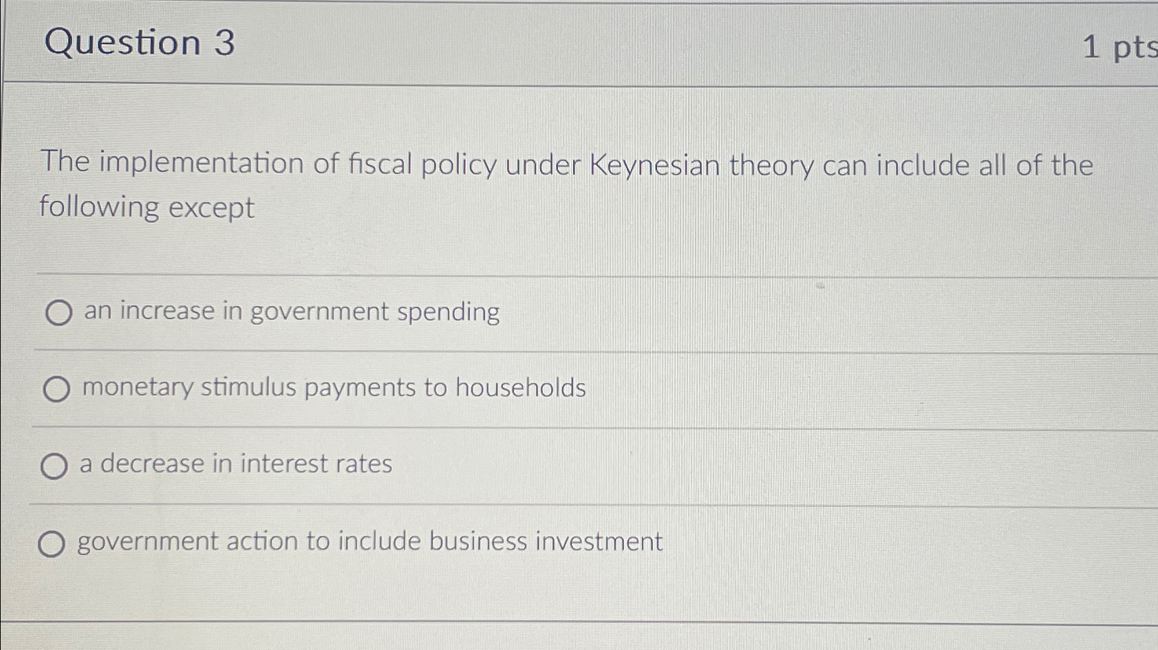 Solved Question 3The implementation of fiscal policy under | Chegg.com