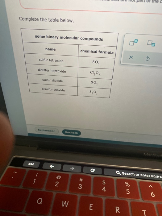 Solved the c Complete the table below. some binary molecular | Chegg.com