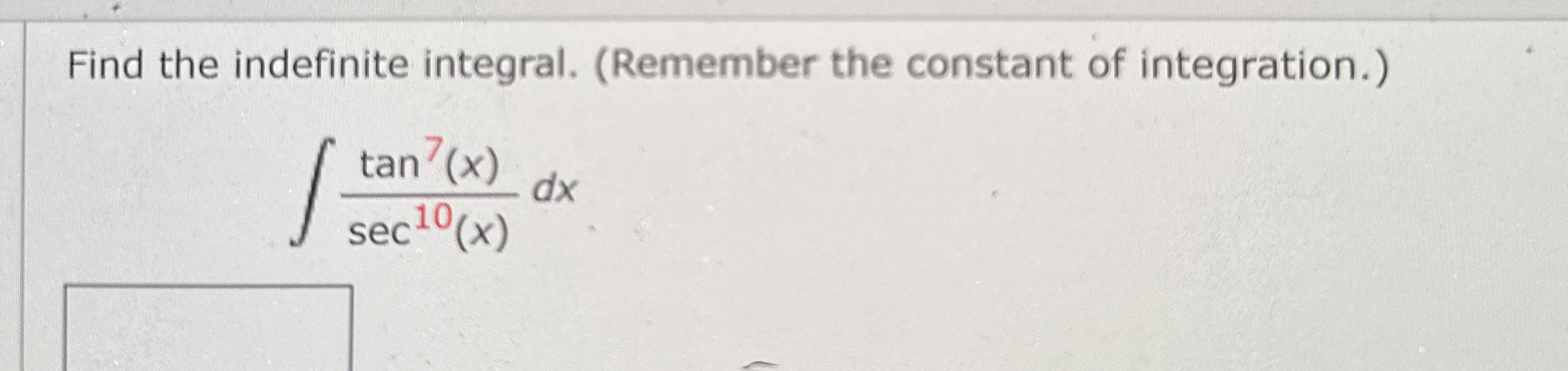 Find the indefinite integral. (Remember the constant | Chegg.com