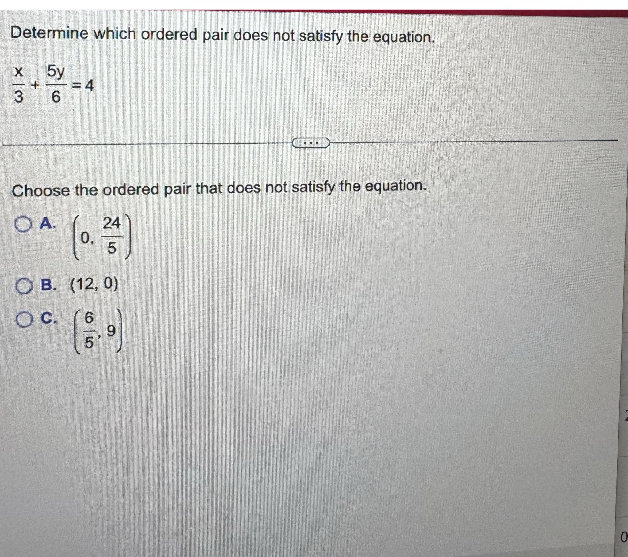 Solved Determine which ordered pair does not satisfy the | Chegg.com