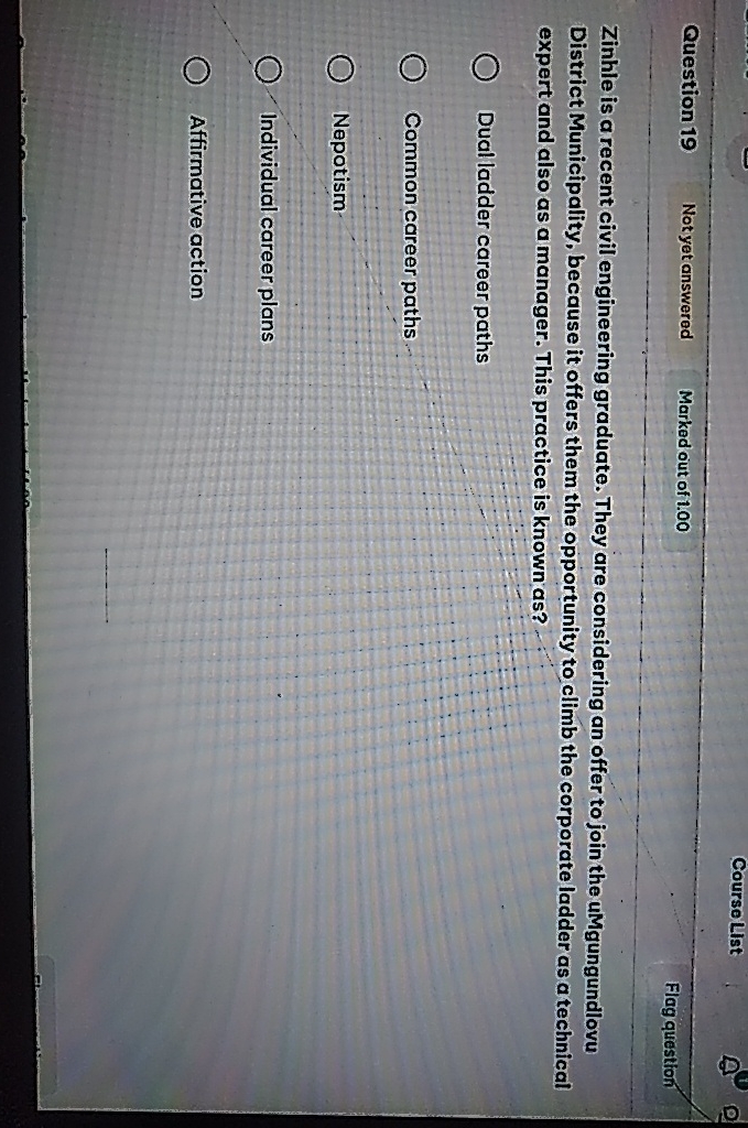 Solved Course ListQuestion 19Not yet answeredMarked out of | Chegg.com