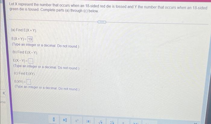 Solved Let X represent the number that occurs when an | Chegg.com