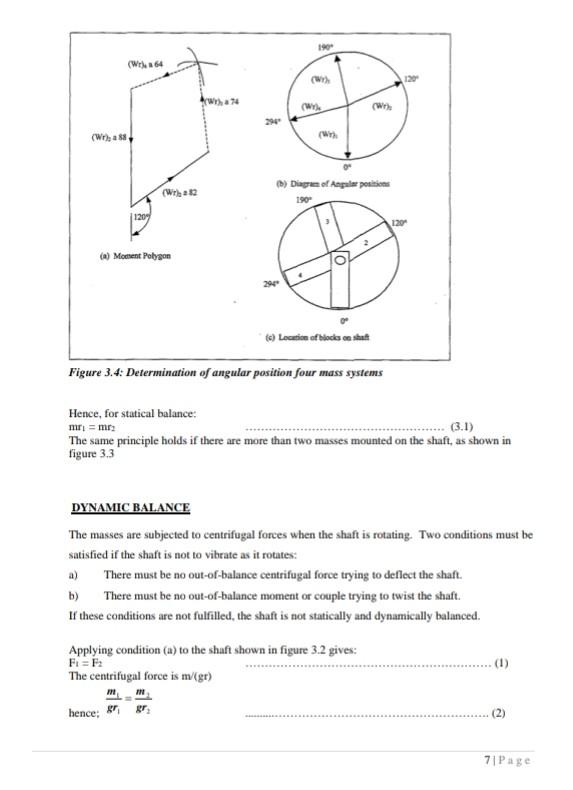 Solved EXPERIMENT STATIC AND DYNAMIC BALANCING AIM To | Chegg.com