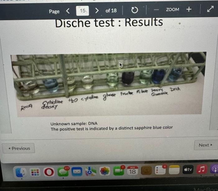 Solved The positive test is indicated by a distinct sapphire | Chegg.com