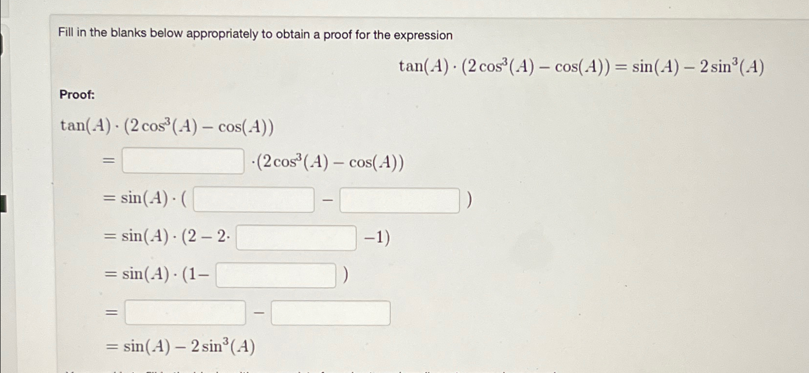 Solved Fill in the blanks below appropriately to obtain a | Chegg.com