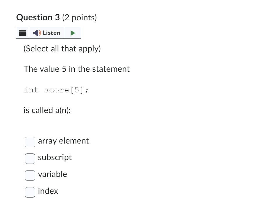 Solved Question 3 (2 ﻿points)(Select all that apply)The | Chegg.com
