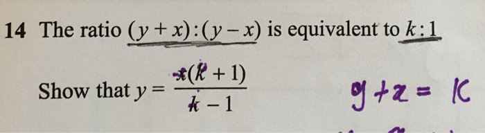 Solved 14 The Ratio Y X Y X Is Equivalent To K 1 R
