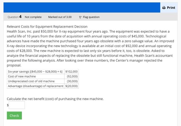 Solved Relevant Costs for Equipment Replacement Decision | Chegg.com