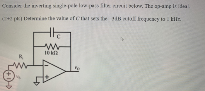 Solved Consider the inverting single-pole low-pass filter | Chegg.com