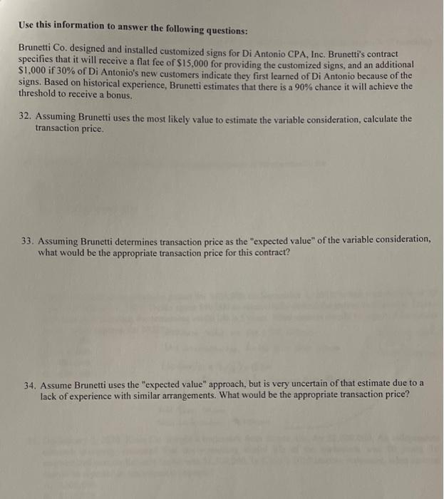 Solved Use this information to answer the following | Chegg.com