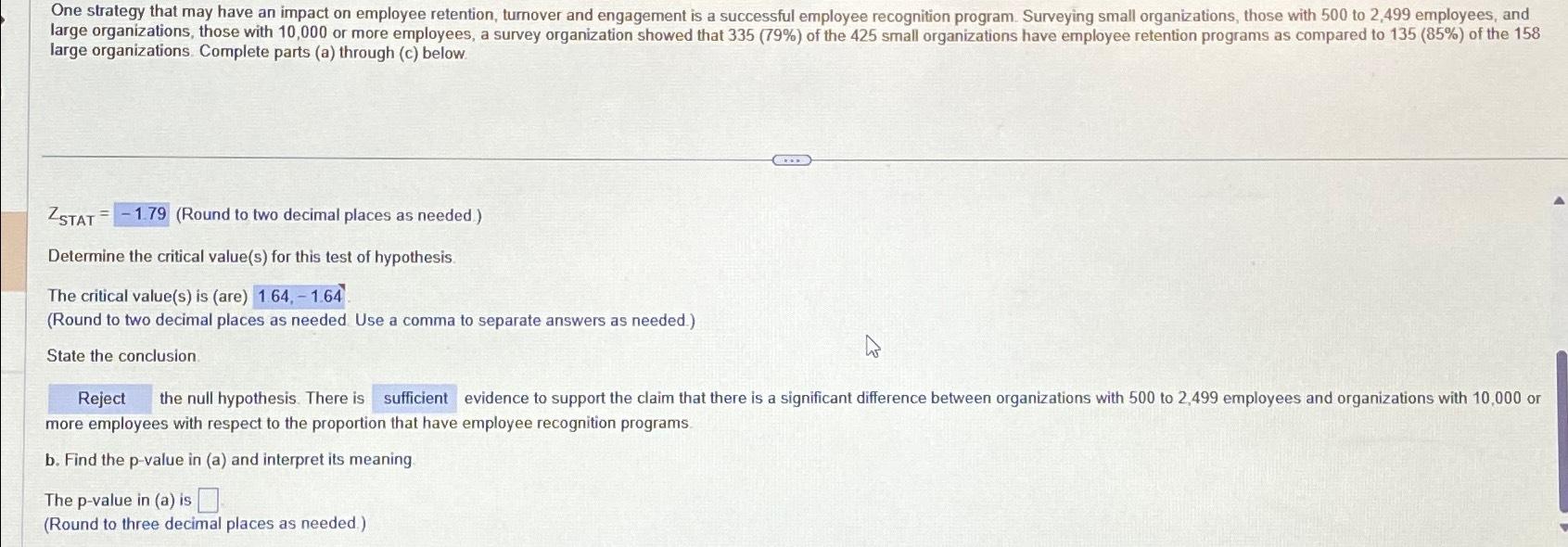 Solved large organizations. Complete parts (a) through (c) | Chegg.com
