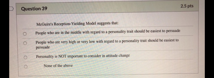 Solved Question 39 2.5 pts McGuire's Reception-Yielding | Chegg.com