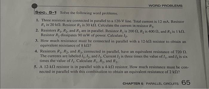 Solved WORD PROBLEMS Sec. 5-1 Solve the following word | Chegg.com