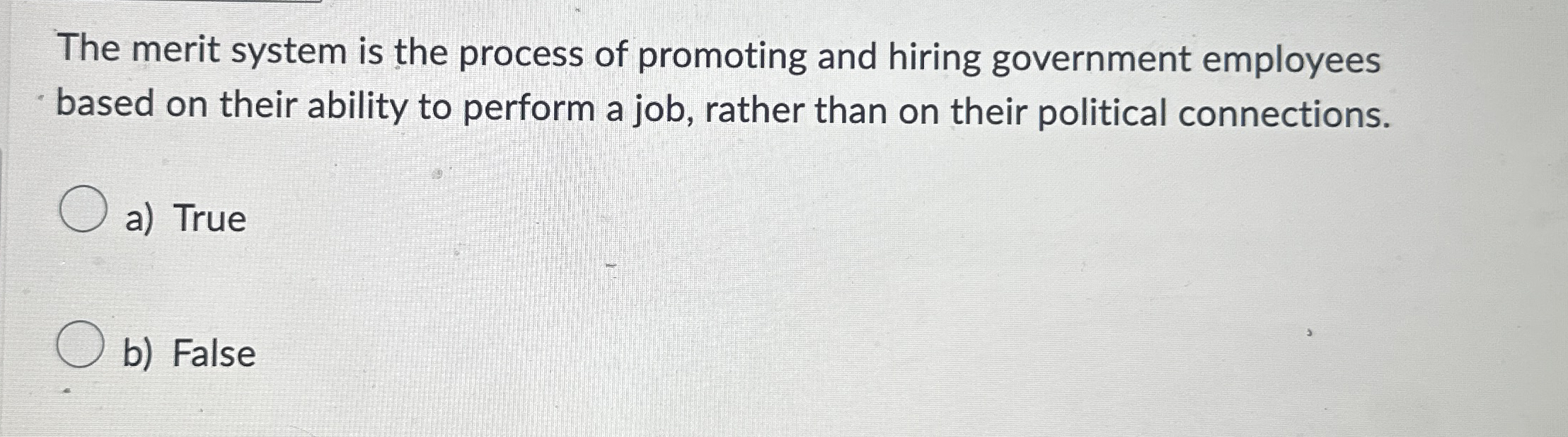 Solved The merit system is the process of promoting and | Chegg.com
