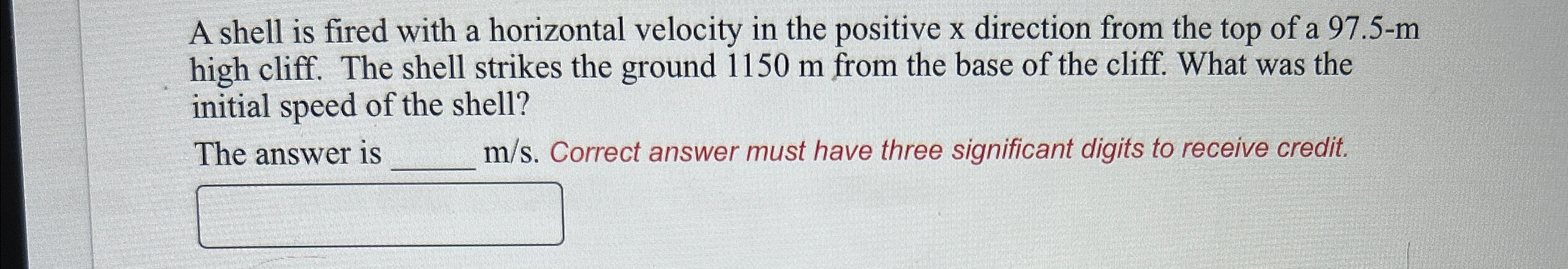 Solved A shell is fired with a horizontal velocity in the | Chegg.com