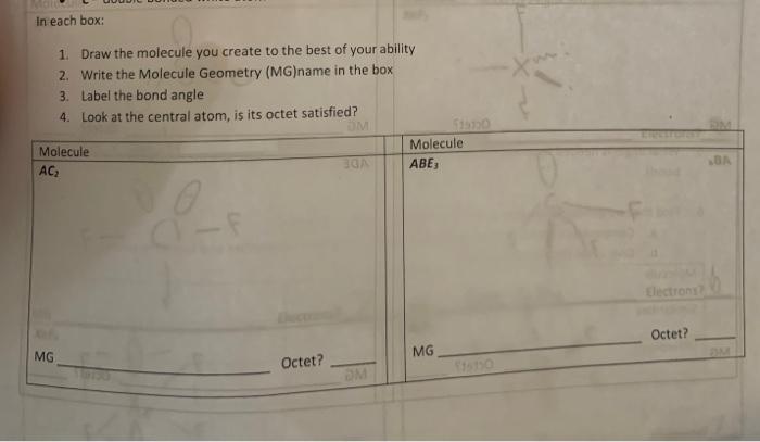 In each box: 1. Draw the molecule you create to the | Chegg.com