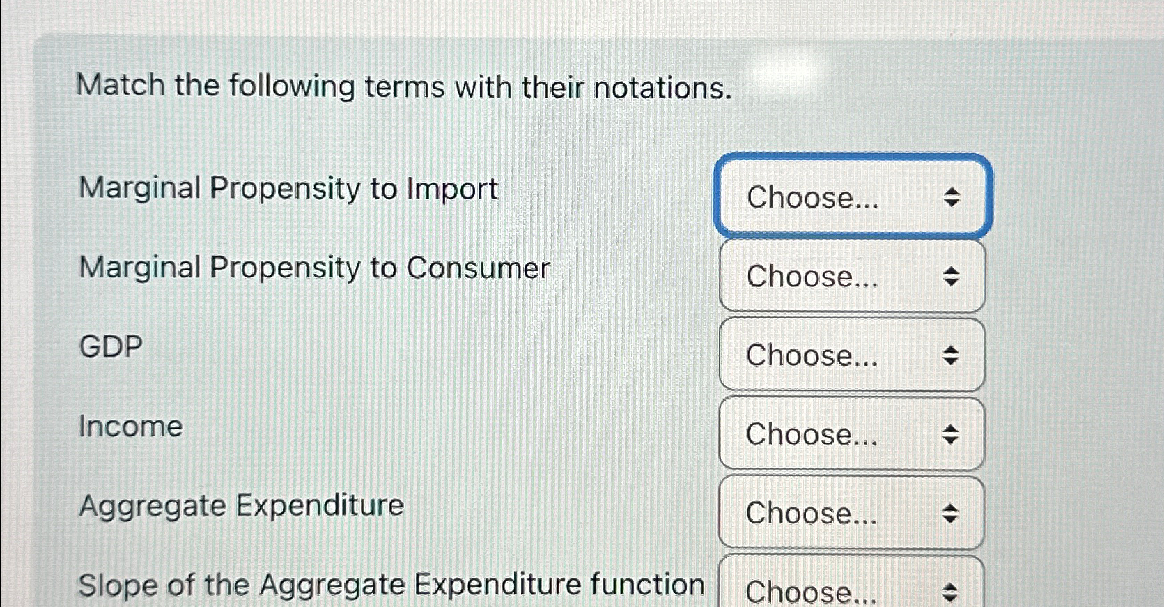 Solved Match the following terms with their | Chegg.com