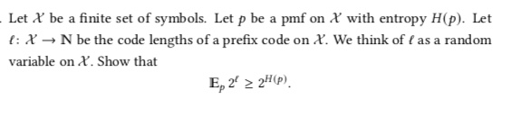 Solved Let x ﻿be a finite set of symbols. Let p ﻿be a pmf on | Chegg.com
