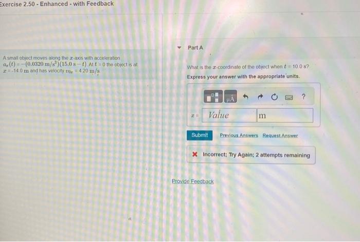 Solved A small object moves along the x-axis with | Chegg.com