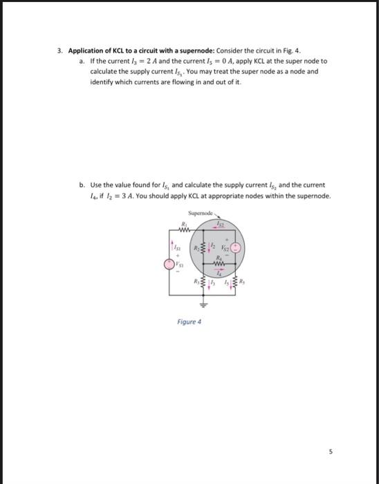 Solved 3. Application of KCL to a circuit with a supernode: | Chegg.com