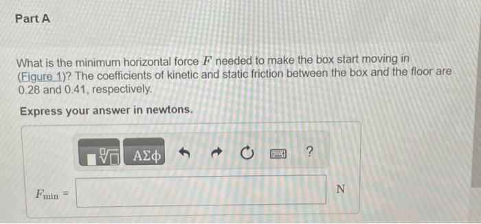 Solved What is the minimum horizontal force F needed to make | Chegg.com