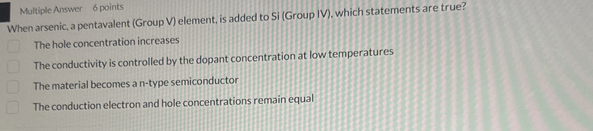 Solved Multiple Answer6 ﻿pointsWhen arsenic, a pentavalent | Chegg.com