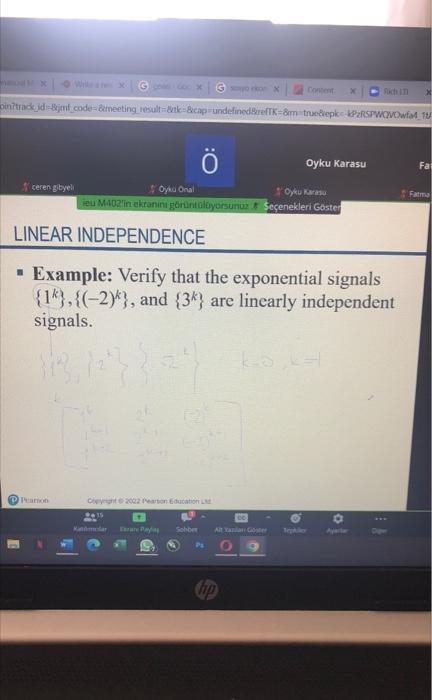 Solved Example: Verify that the exponential signals | Chegg.com