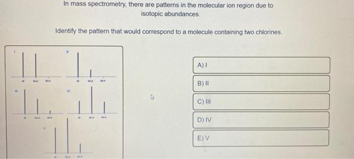 Solved In mass spectrometry, there are patterns in the | Chegg.com