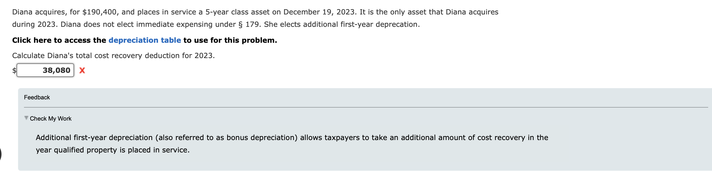 Solved Diana acquires, for $190,400, ﻿and places in service | Chegg.com