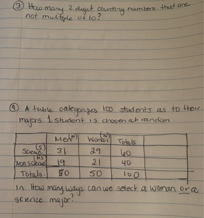 Solved (3 How many 2 digit counting numbers that are not | Chegg.com