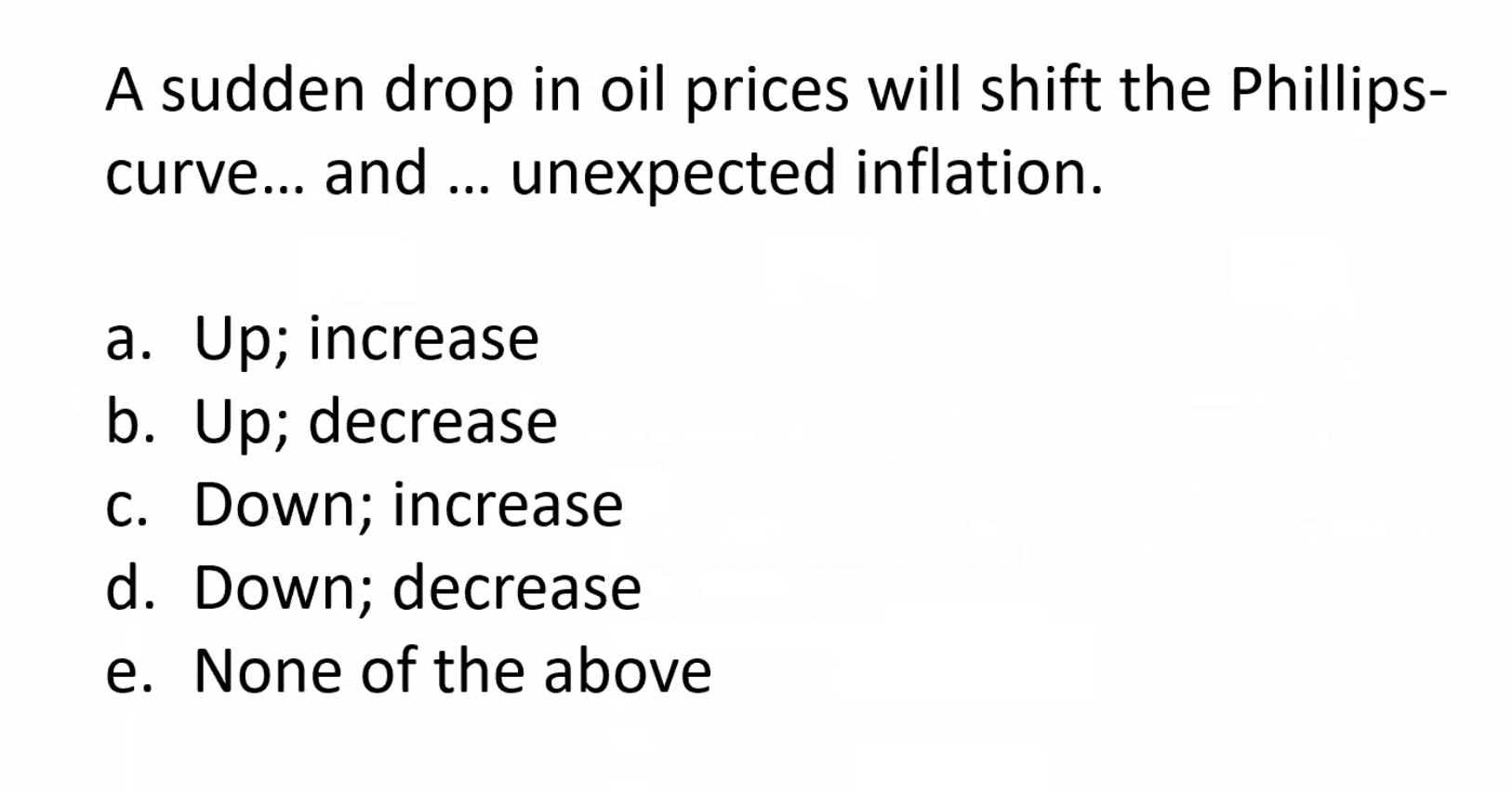 Solved A sudden drop in oil prices will shift the Phillips- | Chegg.com